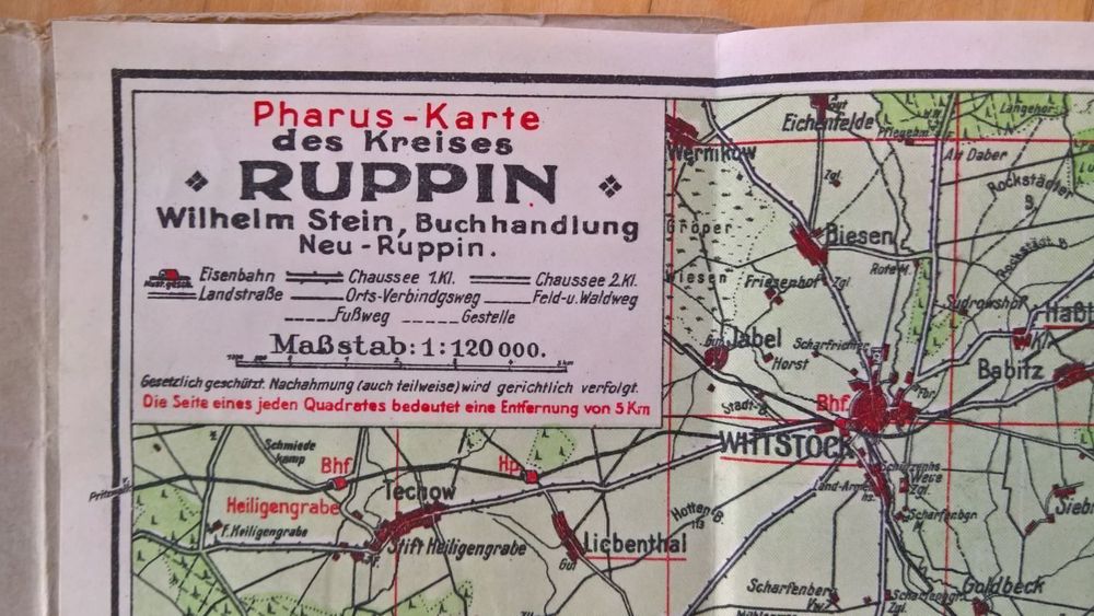 Pharus Karte des Kreises Ruppin (Gebraucht) in Rickenbach ZH für CHF 2 ...