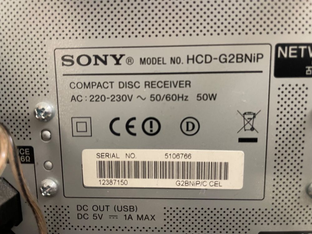 Stereoanlage Sony MODEL NO. HCD-G2BNIP | Kaufen auf Ricardo