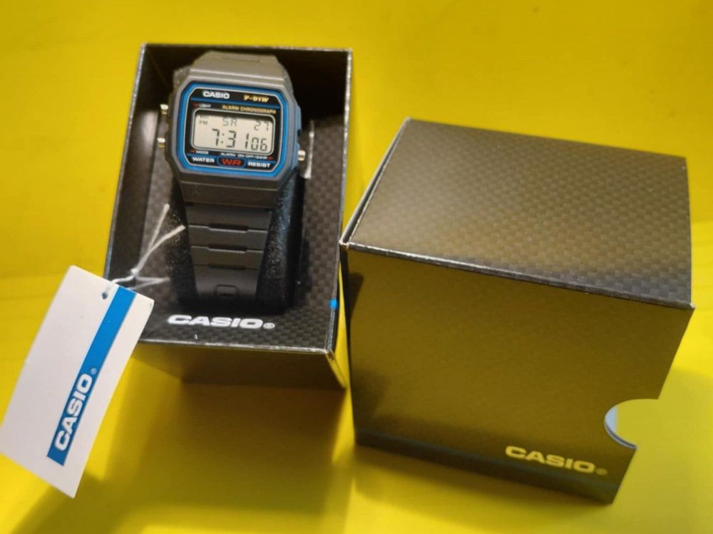 Digitaluhr Casio F-91W, model Iconic 1989 OVP fabrikneu (Neu und ...