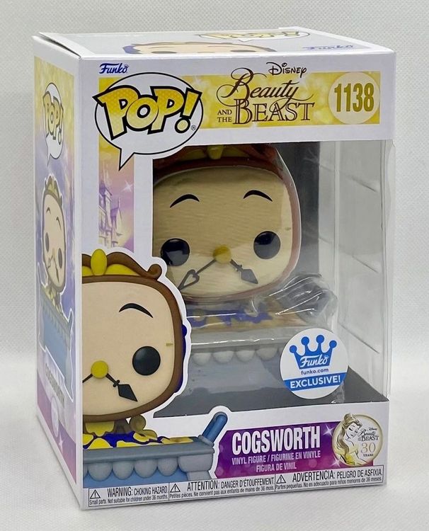 Funko Pop! Disney, Cogsworth #1138, Funko Shop Exclusive (Neu und ...