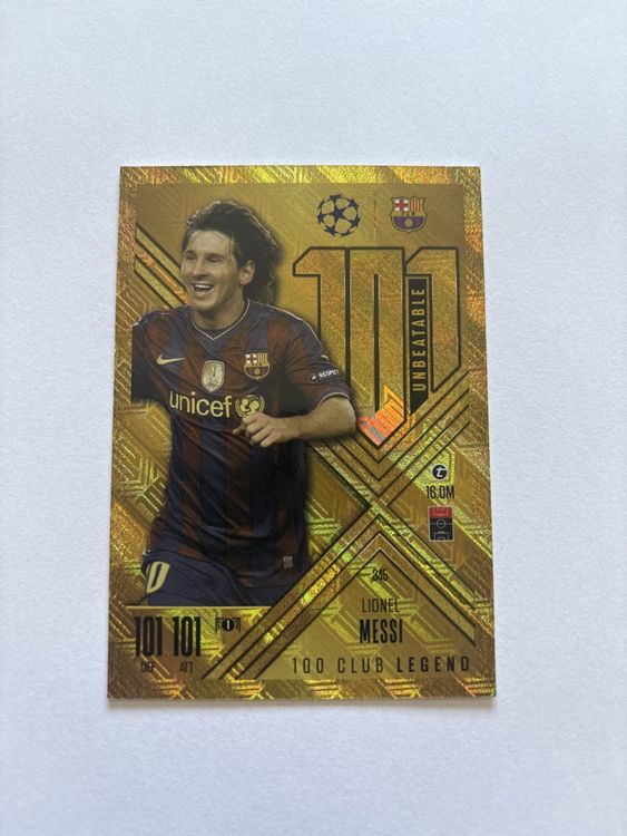 Lionel Messi - FC Barcelona - Match Attax Karte 100 Club (Neu (gemäss ...
