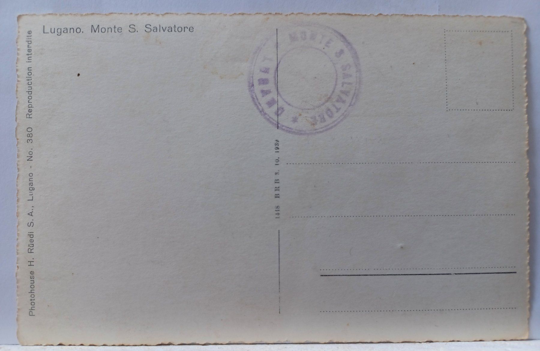 TI, Monte S. Salvatore, No.1448, B.R.B. 3.10.1939, Oldtimer (Usato) a ...