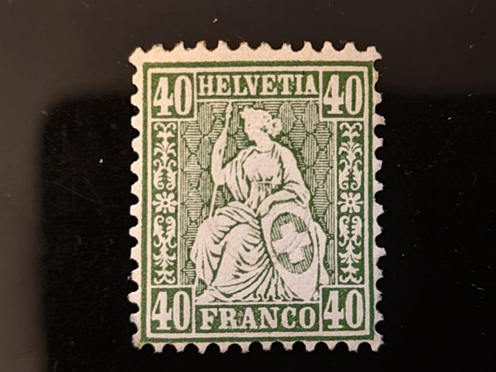 1863 Befund Sitz. Helvetia Weisses Papier 34* SBK Fr. 2'200 | Kaufen auf Ricardo