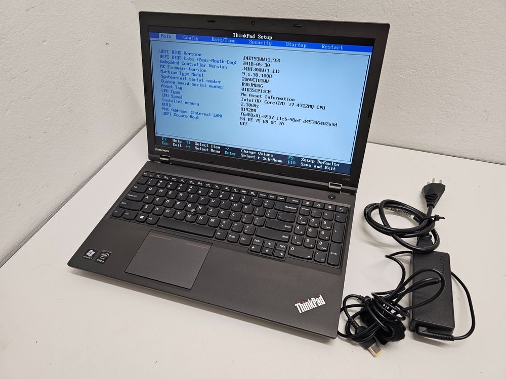 Lenovo L540 /i7 4712MQ/8GBRAM/180GB SSD/Ohne Windows (Gebraucht) in ...