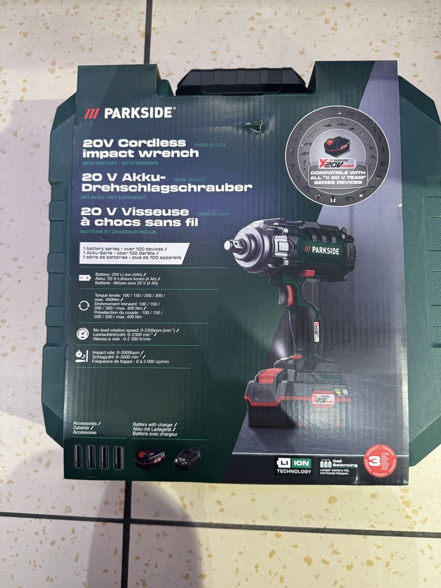 Clé à chocs PARKSIDE 20V neuve avec chargeur 2 batteries (Neu und ...