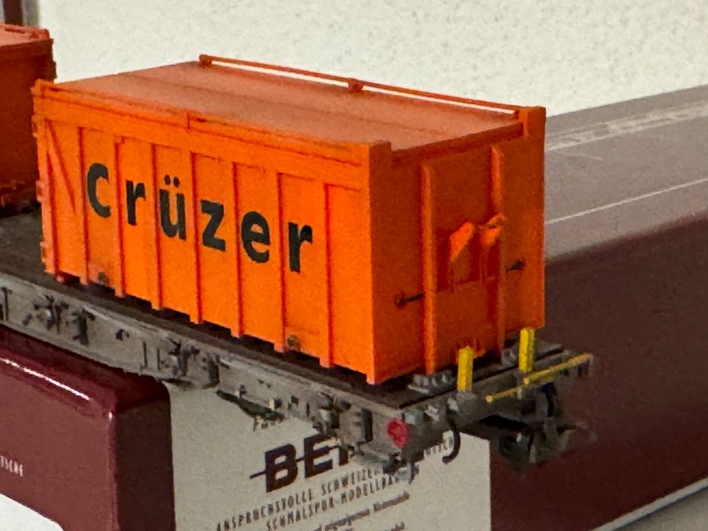 Bemo H0m RhB R-w 8208 ACTS Tragwagen Crüzer Pirovino Finish (Neu ...