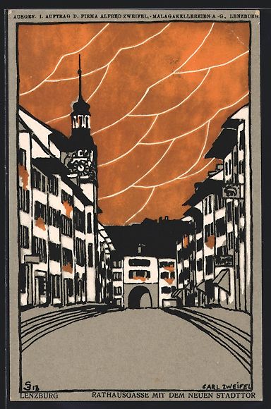 sign. Carl Zweifel: Lenzburg, Rathausgas (Gebraucht) in Berlin für CHF ...