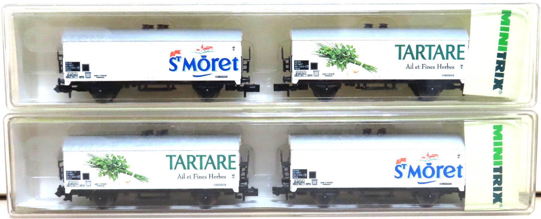 Minitrix 2 x 13899 - Wagons fromage St-Moret et Tartare (Gebraucht) in ...