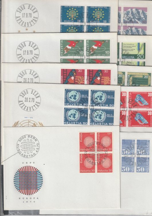 102/CH 1970 VIERERBLOCKS 10 FDC | Kaufen auf Ricardo