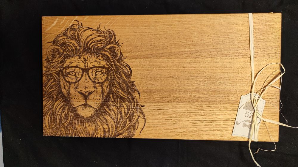 Holzbrett Löwe mit Brille Geschenkidee (Neu und originalverpackt) in ...