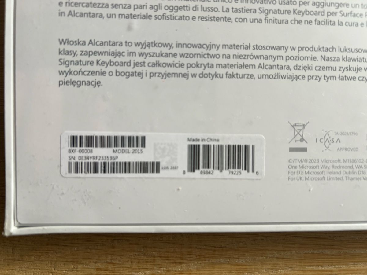 Brand new Clavier Microsoft Surface Pro ALCANTARA (Neu und ...