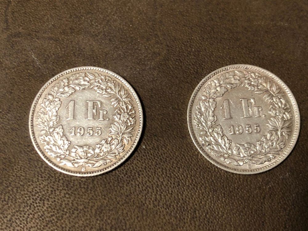 2 STÜCK 1 FRANKEN SILBER 1955 HELVETIA | Kaufen auf Ricardo