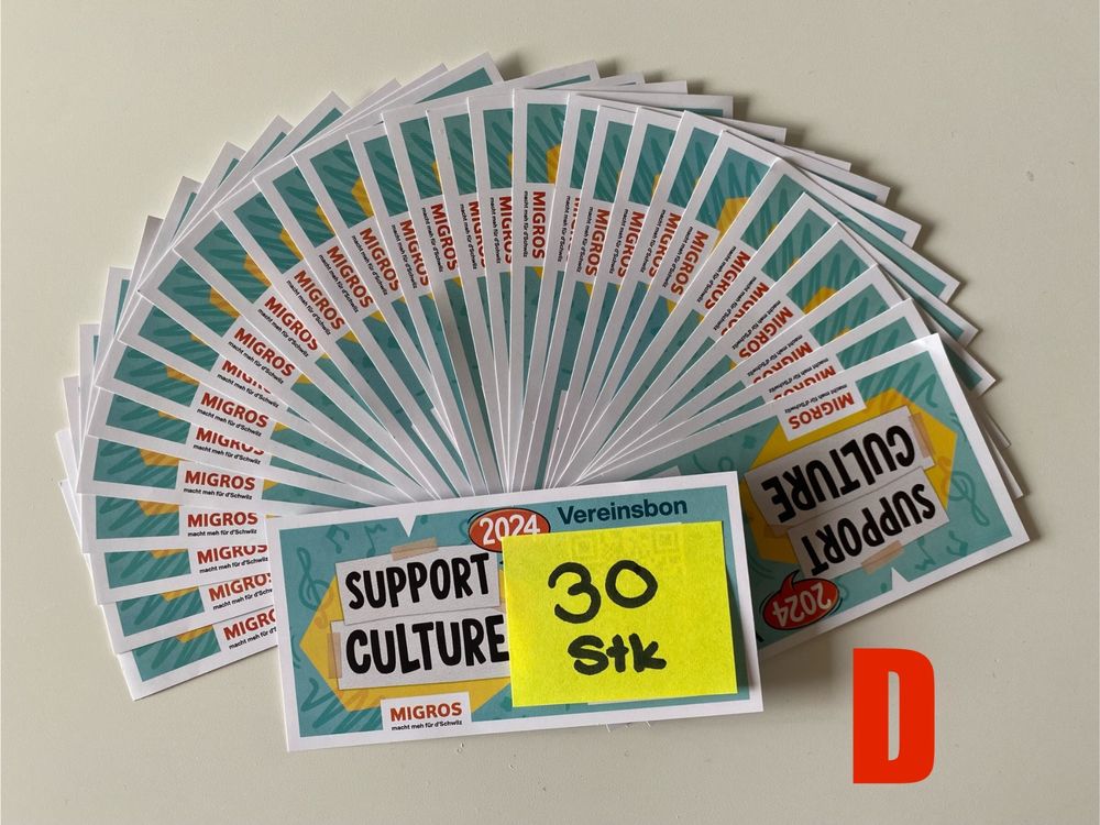 Migros Support Culture 2024 Bon 30 Stk | Kaufen auf Ricardo