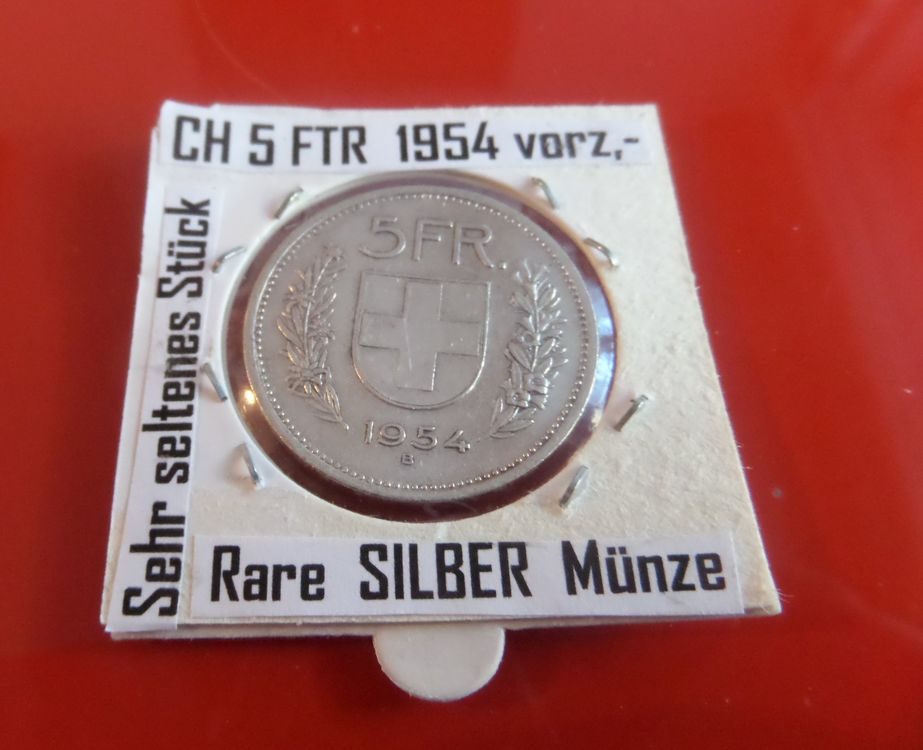 Alter SCHWEIZER 5 Fr / 1954 SILBER Münze vorz. rar (Gebraucht) in Glis für CHF 8 – mit Lieferung ...