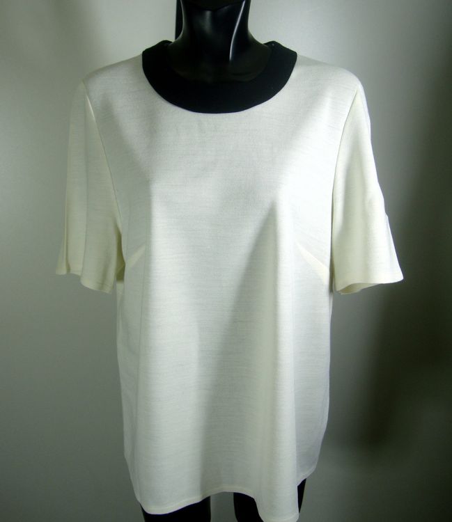 Bluse, Strick, creme-schwarz, Gr. 42/L Versand oder Abholung (Gebraucht ...