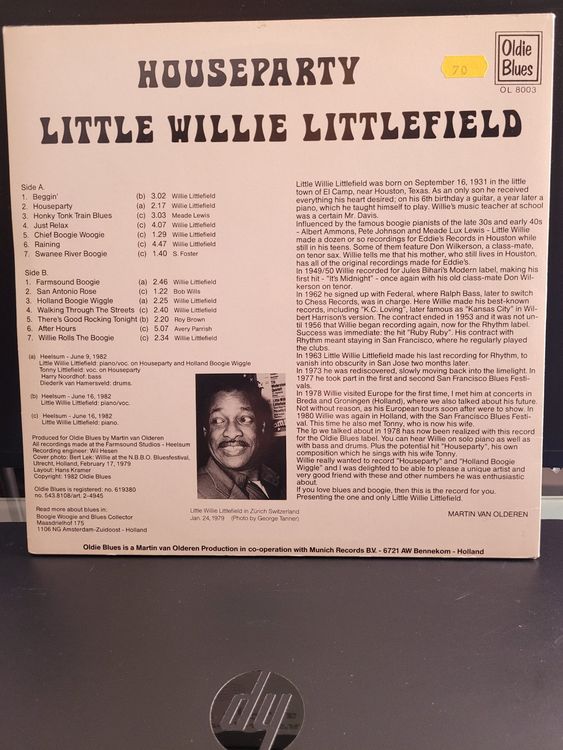 Little Willie Littlefield – Houseparty Cover VG+/Vinyl VG+ (Gebraucht ...