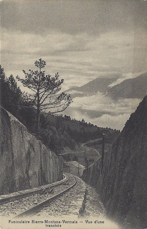 Funiculaire Sierre-Montana-Vermala - Vue d'une tranché (Gebraucht) in ...