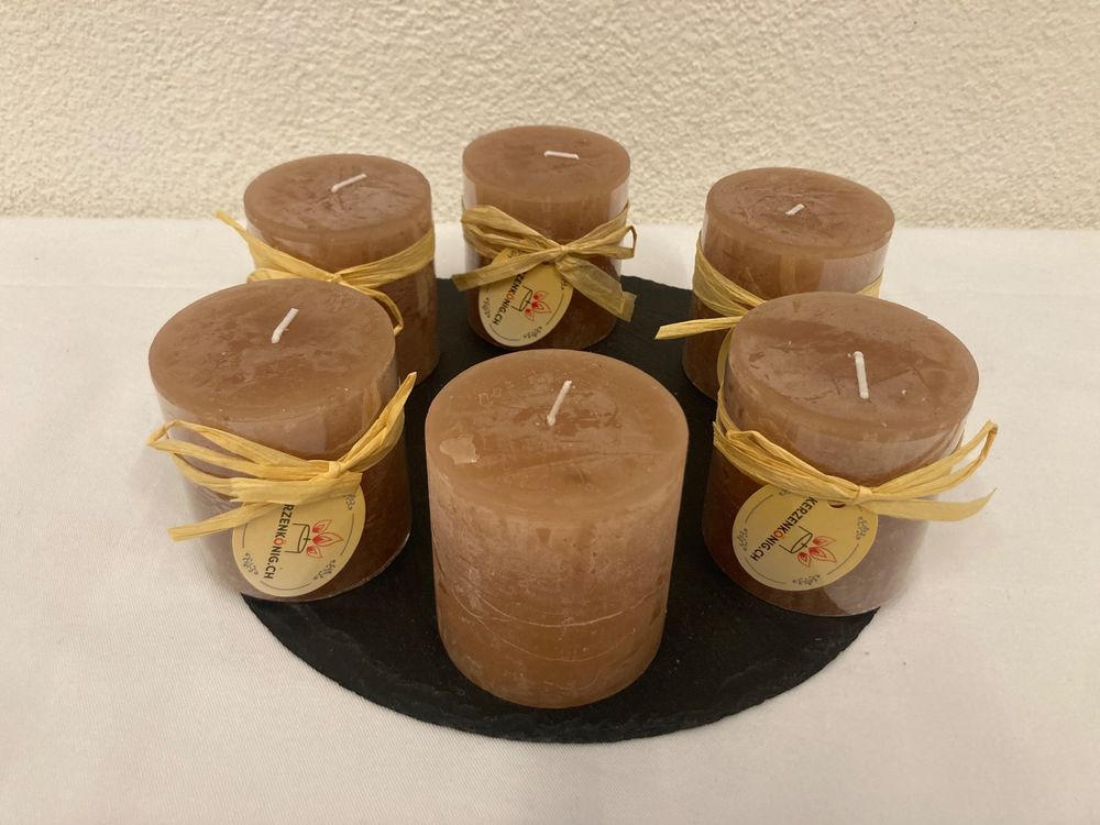 Kerzen 6,8 x 7,2 cm, 6 Stück, Mokka, Raureif (Neu und originalverpackt) in Neuenhof für CHF 1 ...