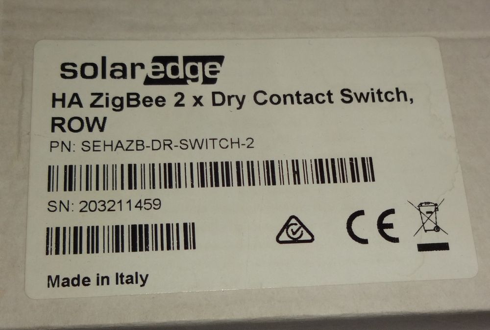 solaredge HA ZigBee 2x Dry Contact Switch ROW (Neu und originalverpackt ...