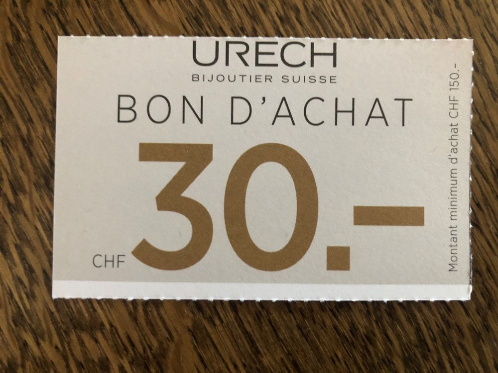 Bon 30.- URECH en ligne jusqu'a 31.12.2025 dès 150.- d'achat (Neuf ...