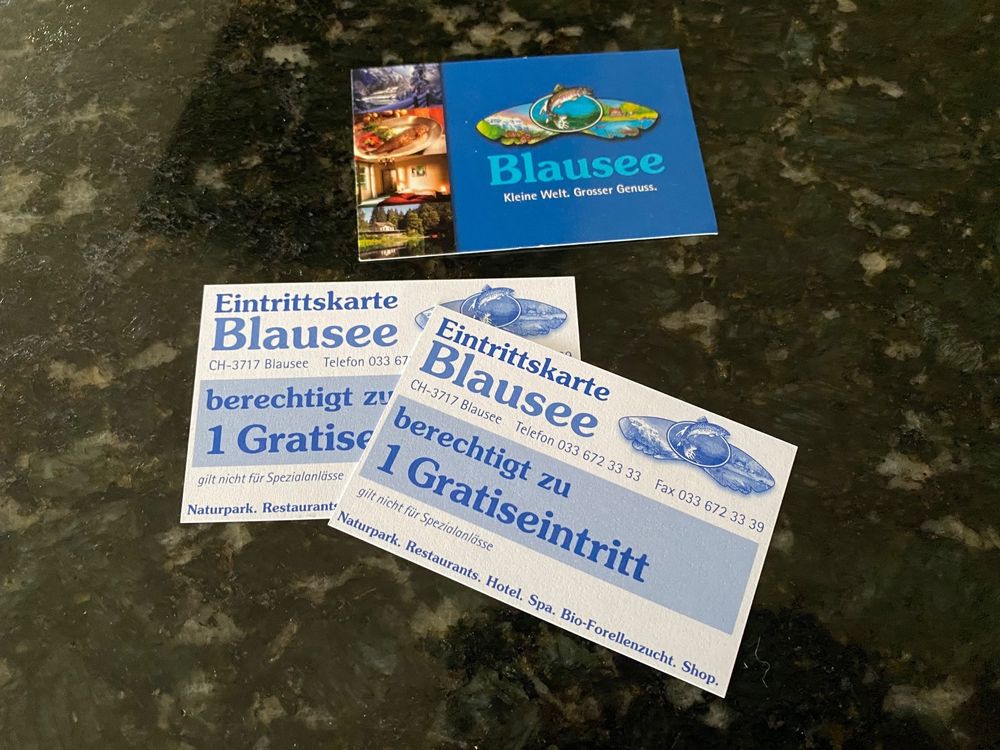 2 Eintritte Blausee (Neu (gemäss Beschreibung)) in Balsthal für CHF 11 – mit Lieferung auf ...