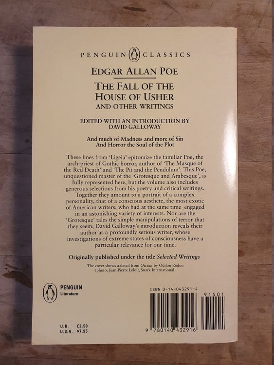 The Fall Of The House Of Usher Edgar Allan Poe (Gebraucht) in Zürich ...