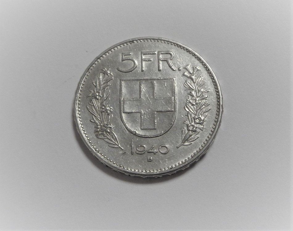 Fr. 5.-- Schweiz Silbermünzen 1940 - vorzüglich (Gebraucht) in Zürich für CHF 15 – mit Lieferung ...