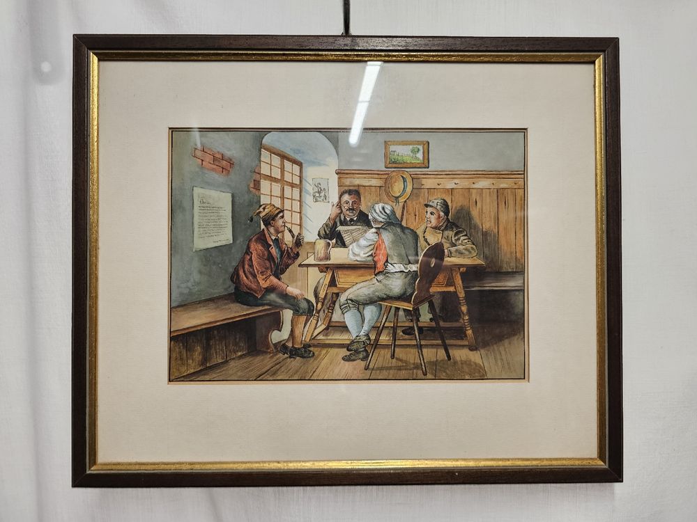 Aquarell "Die 4 Eidgenossen" gerahmt (Gebraucht) in Wolfertswil für CHF 40 – mit Lieferung auf ...