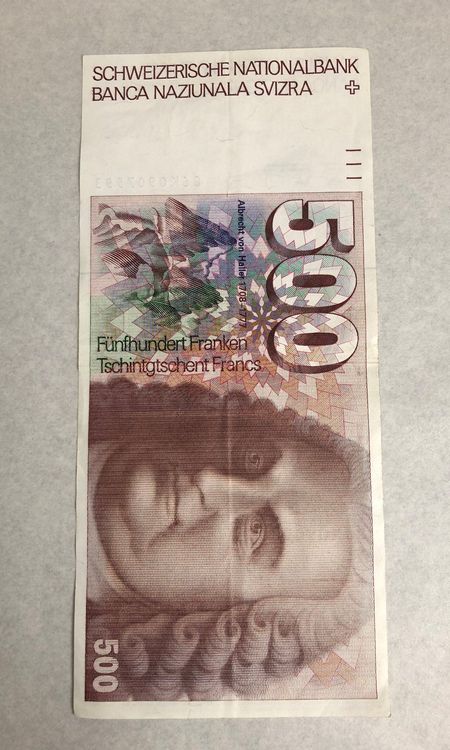 Schweizer 500 Franken Note (Gebraucht) in Winikon für CHF 540 – mit ...