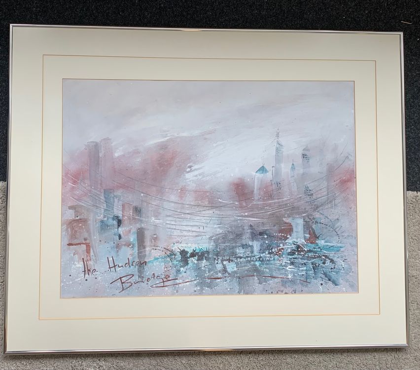 S. Spiegelberg - The Hudson Bridge - Triptychon - orig. Gem. (Gebraucht) in Chur für CHF 1850 ...