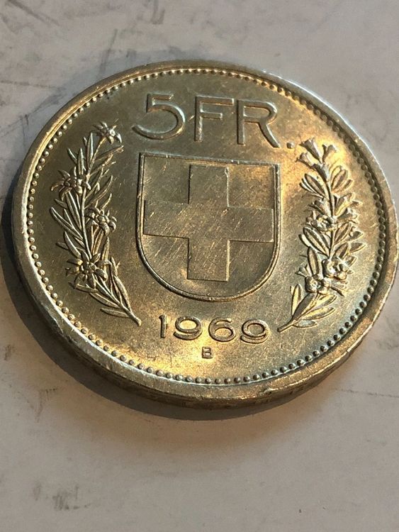 Schweiz 5 Franken 1969 Silber Rar (Gebraucht) in Flumenthal für CHF 10.4 – mit Lieferung auf ...