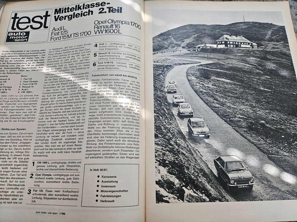 AMS 1/68 Fiat Dino 125 VW 1600 R 16 Olympia 1.7 Alfa GTA xa (Gebraucht ...