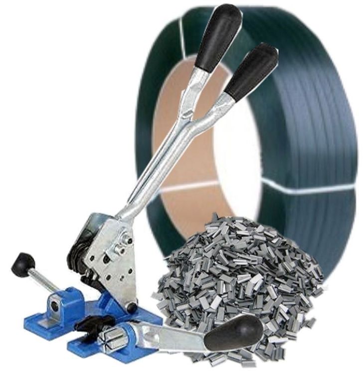 Umreifungsband-Set: PP-Band 16 mm, Verschlusshülsen, Spanner (Neu und originalverpackt) in Basel ...