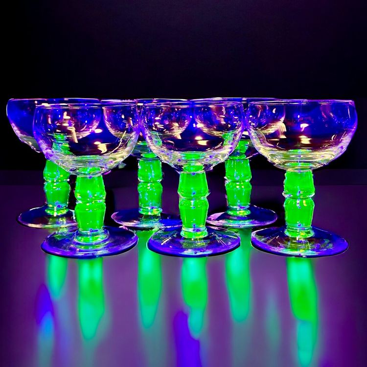 Six verres à vin blanc Art Déco en cristal pieds en ouraline | Kaufen ...