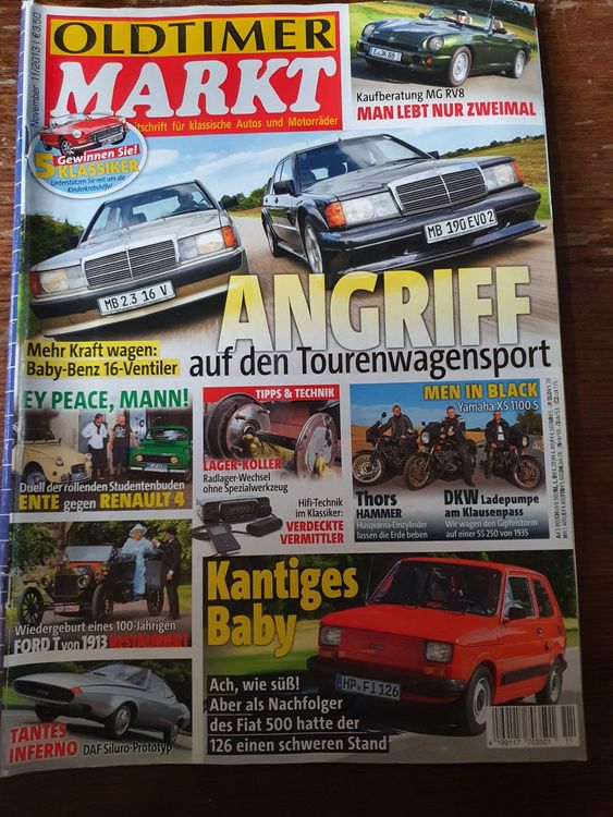 Oldtimer Markt 11/13 Mercedes 190 EVO Fiat 126 MG RV8 2CV xx | Kaufen ...
