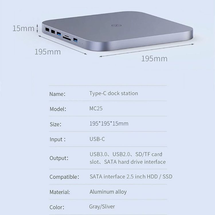 Mac Mini USB HUB Docking Station SSD M1 M2 SATA SD (Neu und ...