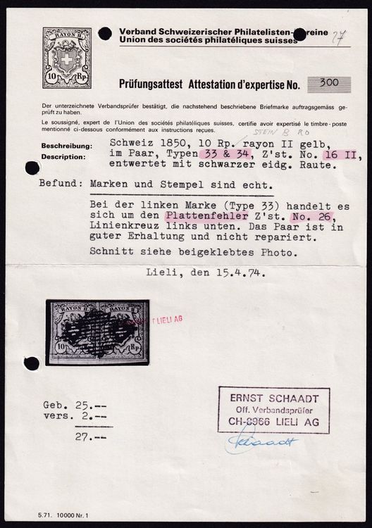 Rayon II mit ABART LINIENKREUZ im PAAR: T.33+34 B-RO, 2650.- (Gebraucht ...