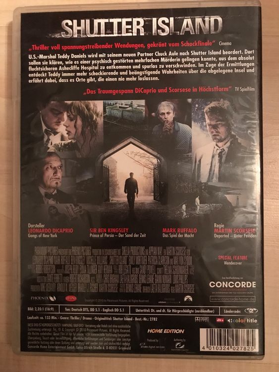 Shutter Island DVD – Leonardo DiCaprio -Top Zustand! (Gebraucht) in ...
