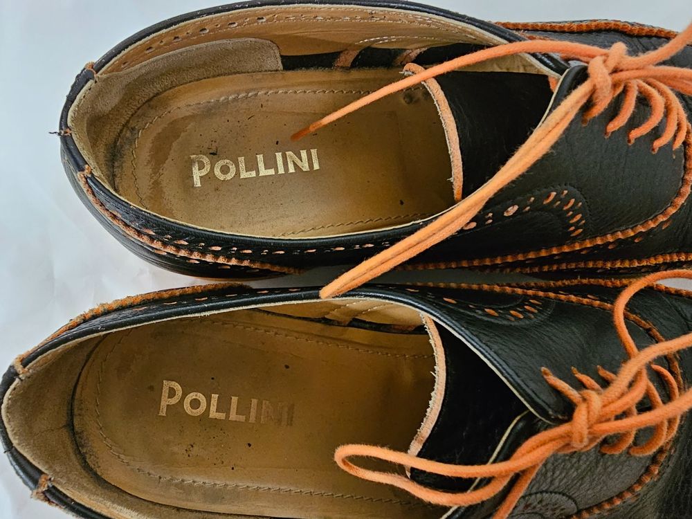 Chaussures "Pollini" Homme/cuir bleu marine/semelle orange | Kaufen auf ...