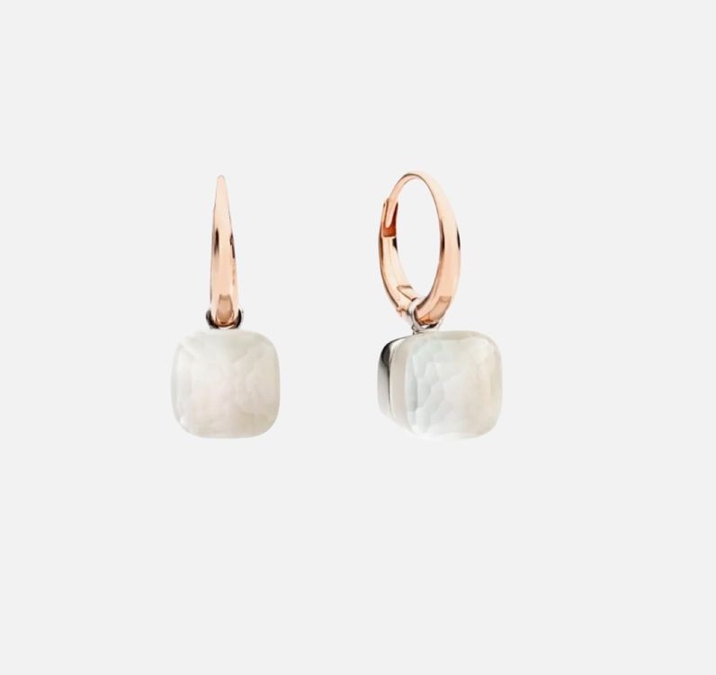 Neue Pomellato Nudo Ohrringe Petit Weisser Topas Gelé (Neu und ...