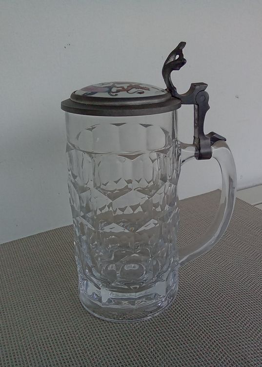 Antiker Bier Krug aus Glas, hoch lebe die edle Bier Brauerei (Gebraucht ...