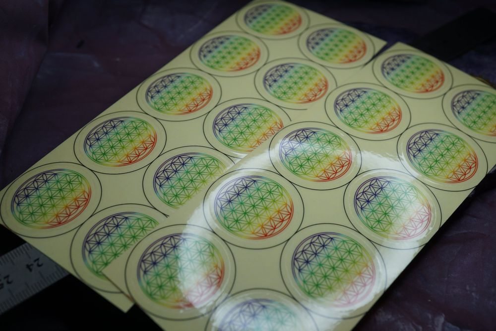 Blume Des Lebens Sticker Farbig Fein 16 Stück 30mm | Kaufen auf Ricardo