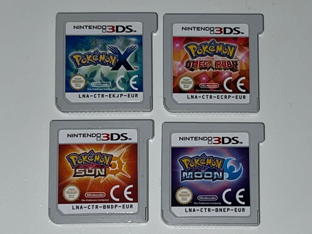 4 x 3DS Spiele - Pokémon Sonne / Mond / Omega Rubin / X (Gebraucht) in für CHF 57 – mit ...