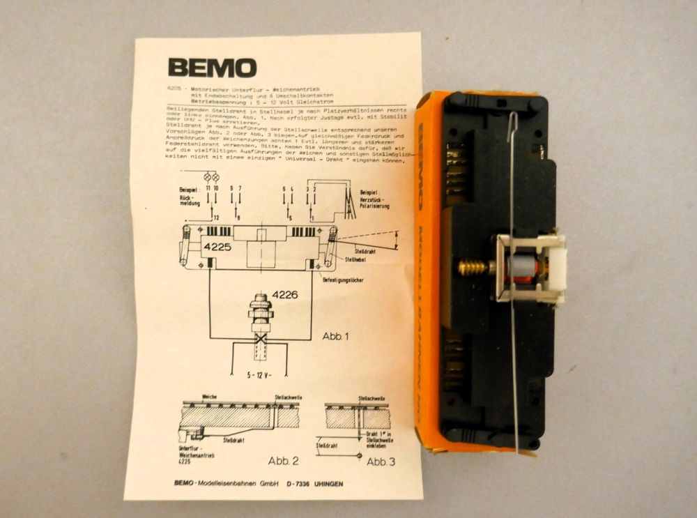 BEMO 4225 Motorischer Weichenantrieb Neu OVP (Neu (gemäss Beschreibung ...