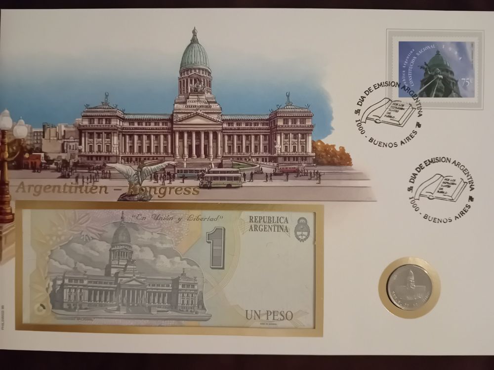 Banknotenbrief mit Münze - Argentina (Neu und originalverpackt) in Muralto für CHF 7.95 – mit ...