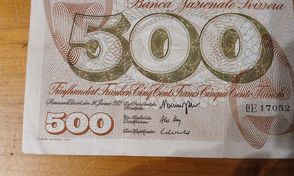 Alte 500 Franken Note (Gebraucht) in Maloja für CHF 250 – mit Lieferung ...