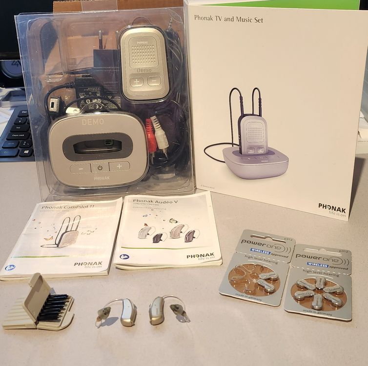 Hörgeräte Phonak Audeo V30 & ComPilot II TV Link Set (Gebraucht) in ...