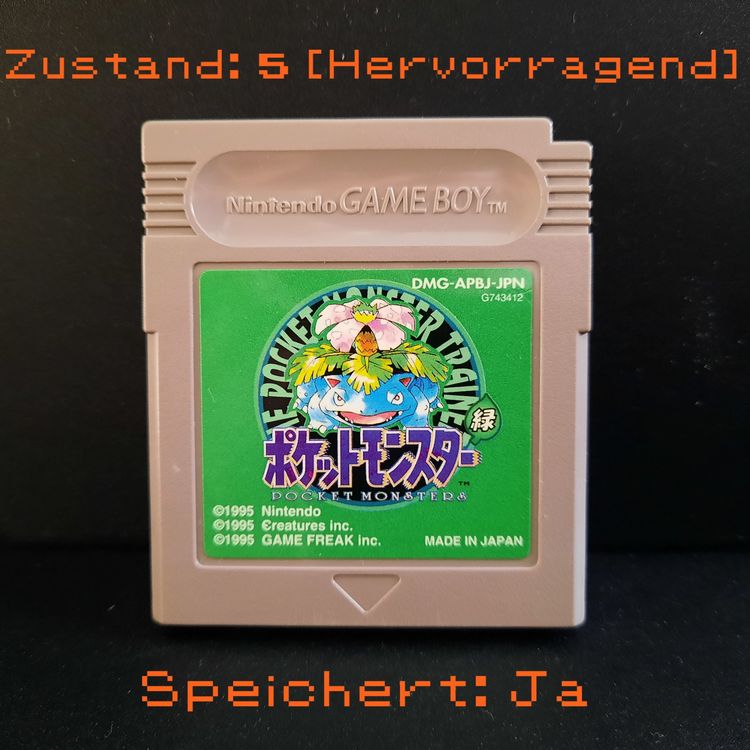 Game Boy - Pokémon Grün - Japan - Modul | Kaufen auf Ricardo