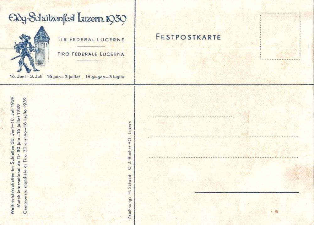 Der Schützenkönig, Eidg. Schützenfest Luzern 1939 (Gebraucht) in Luzern für CHF 2 – mit ...