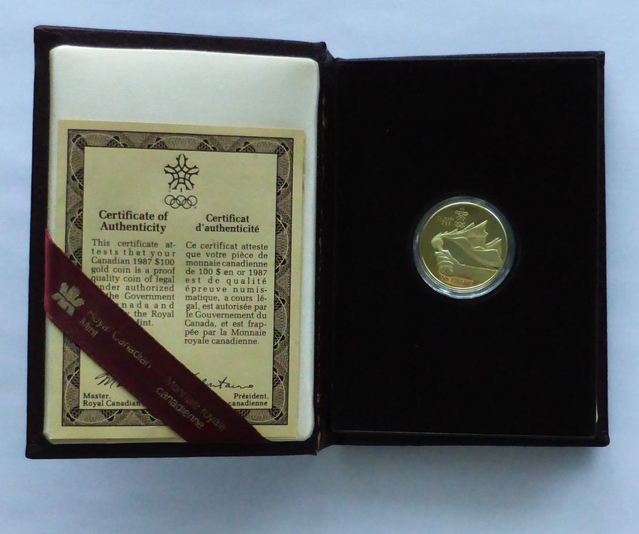 CANADA - CALGARY (1988) 100$ 1987, PROOF - Gold (G=13.34g) (Neu und originalverpackt) in Buochs ...
